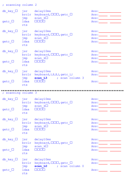 Keypad Exercise: Use the following table to figure | Chegg.com