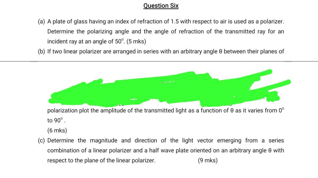 Solved (a) A plate of glass having an index of refraction of | Chegg.com