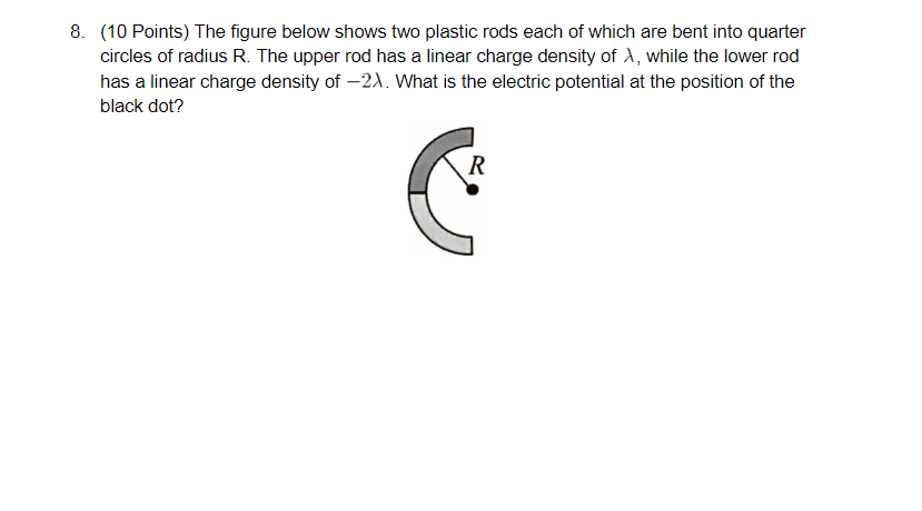 Solved (10 Points) The figure below shows two plastic rods | Chegg.com