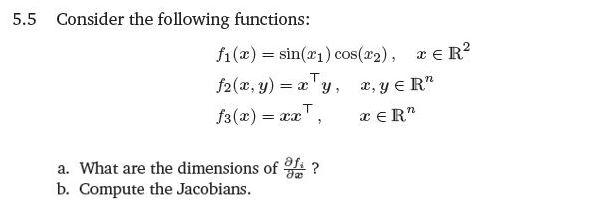 Solved 5.5 Consider the following functions: | Chegg.com