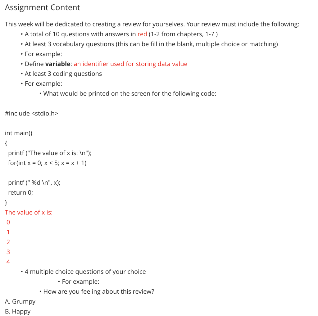 Solved Assignment Content This week will be dedicated to | Chegg.com