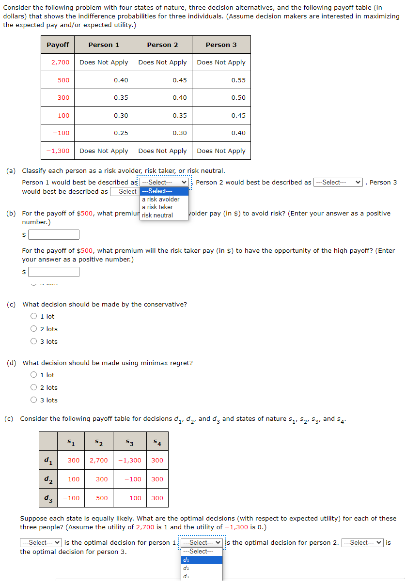 Solved Consider the following problem with four states of | Chegg.com