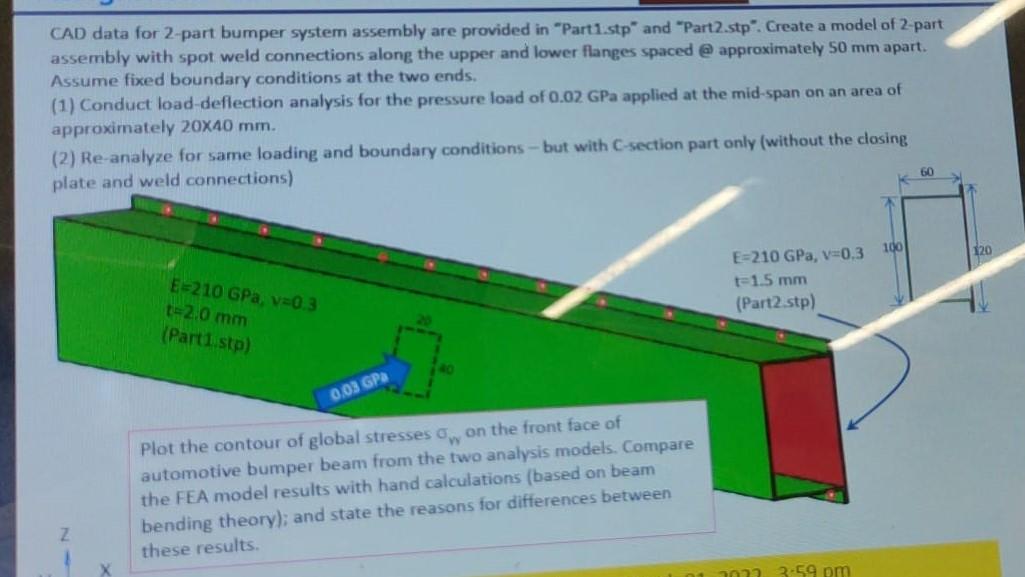 CAD data for 2-part bumper system assembly are | Chegg.com