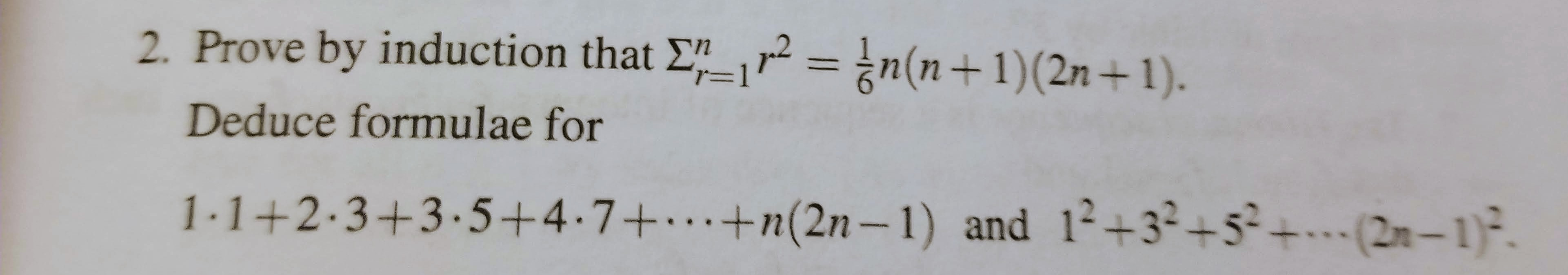 Solved 2. Prove by induction that ?=1r2 = {n(n+1)(2n+1). | Chegg.com