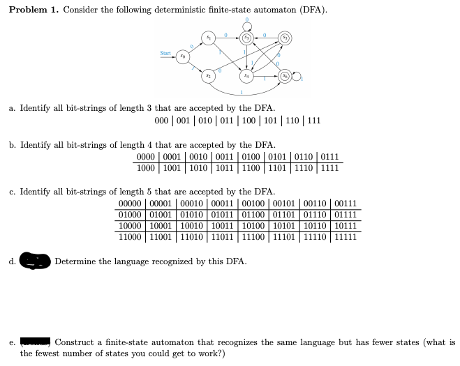 Solved Problem 1. Consider the following deterministic | Chegg.com