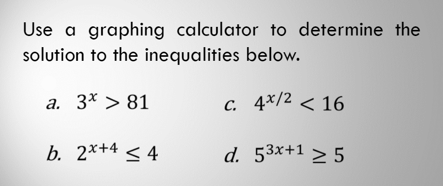Solved Plot the given inequalities using a graphing | Chegg.com