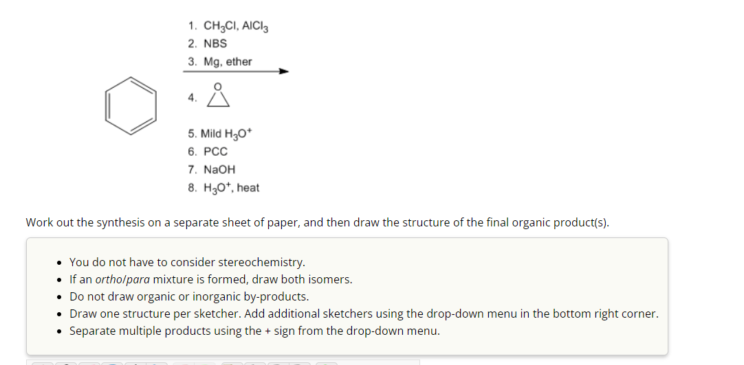 Solved Work out the synthesis on a separate sheet of paper, | Chegg.com