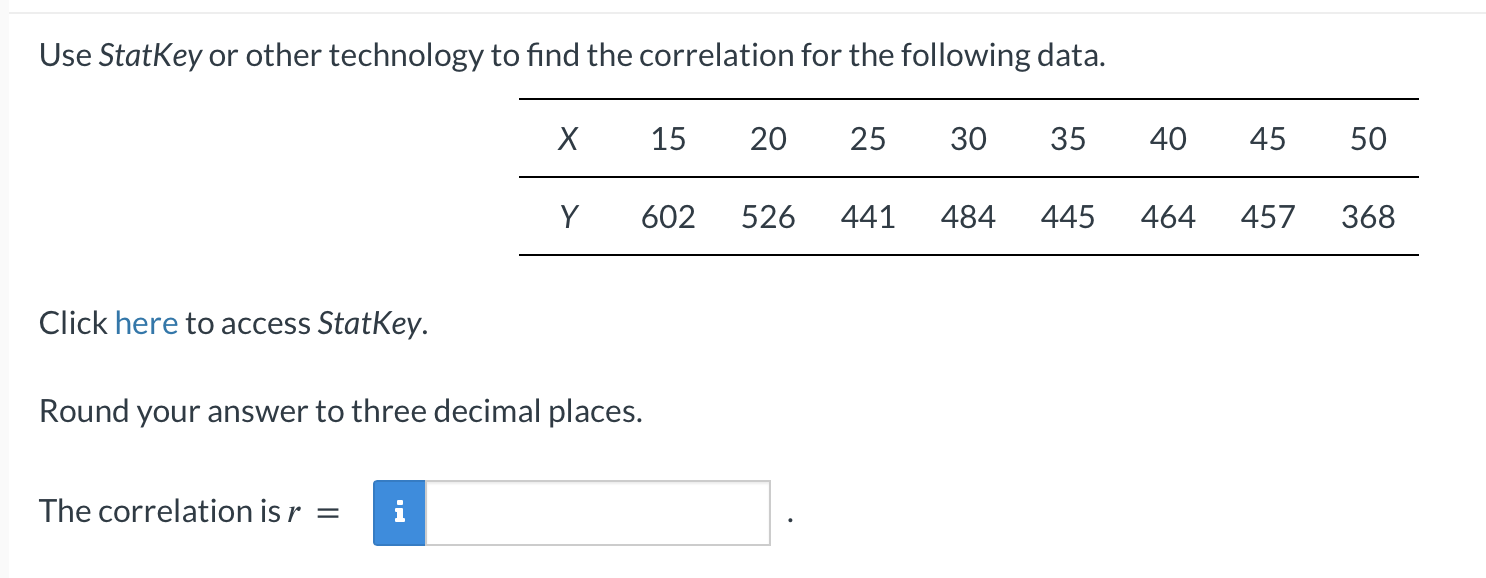 Solved Use Statkey Or Other Technology To Find The