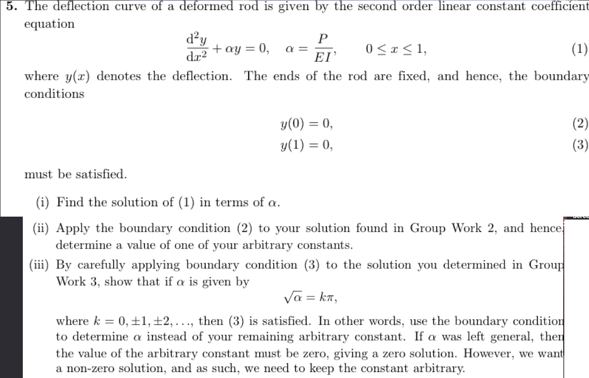 Solved The deflection curve of a deformed rod is given by | Chegg.com