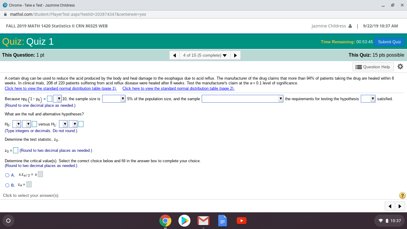 Solved: Chrome - Take A Test - Jazmine Childress - Ox Math... | Chegg.com