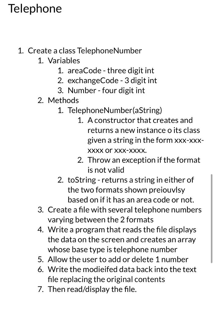 Solved Solution in java and in single file please and it | Chegg.com