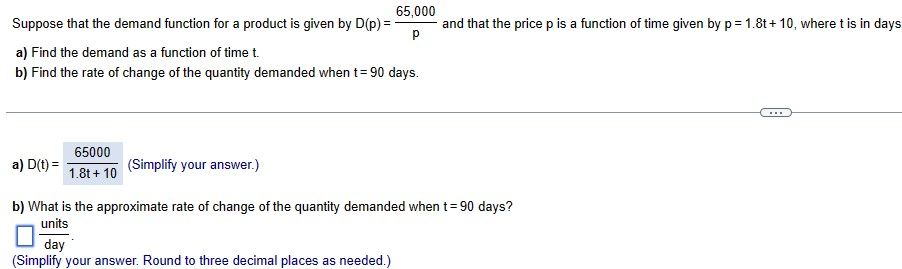 Solved Suppose that the demand function for a product is | Chegg.com
