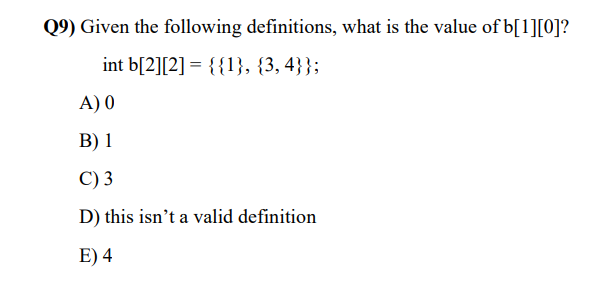 Solved Q9) Given the following definitions, what is the | Chegg.com