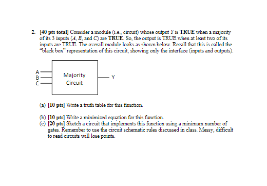 Solved 2. [40 pts total] Consider a module (i.e., circuit) | Chegg.com
