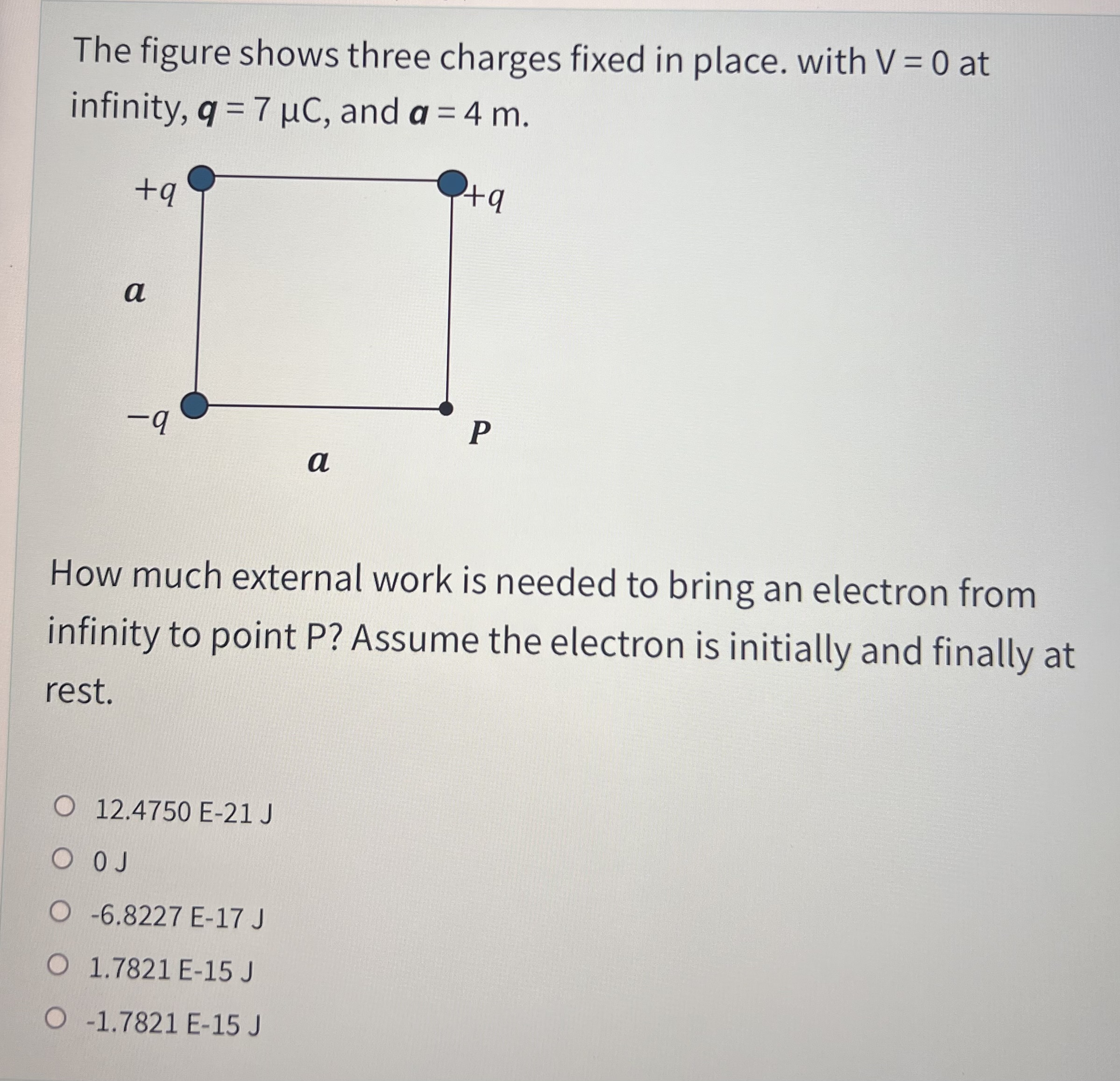 Solved The figure shows three charges fixed in place. with | Chegg.com