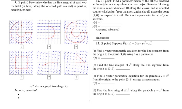 Solved 9. (1 point) Determine whether the line integral of | Chegg.com