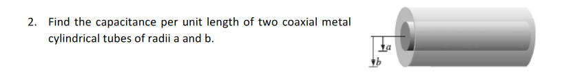 Solved 2. Find the capacitance per unit length of two | Chegg.com