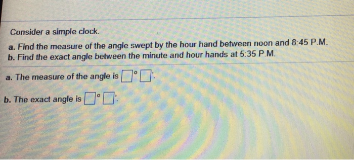 Solved Consider a simple clock. a. Find the measure of the | Chegg.com