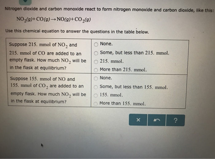 Solved Nitrogen dioxide and carbon monoxide react to form | Chegg.com