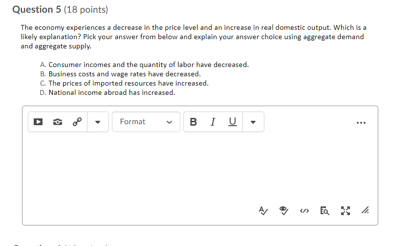 Solved Question 5 (18 points) The economy experiences a | Chegg.com