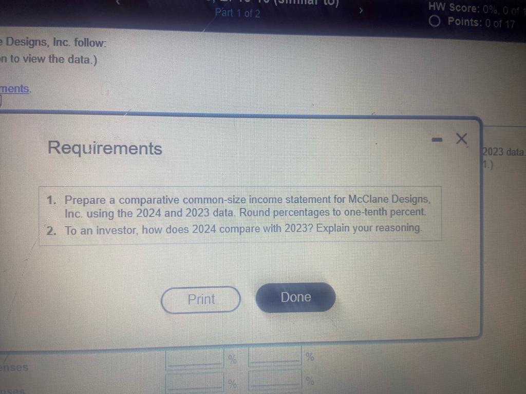 Solved Data table Requirements 1. Prepare a comparative | Chegg.com