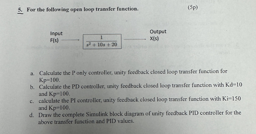 Solved For The Following Open Loop Transfer Functiona 1964