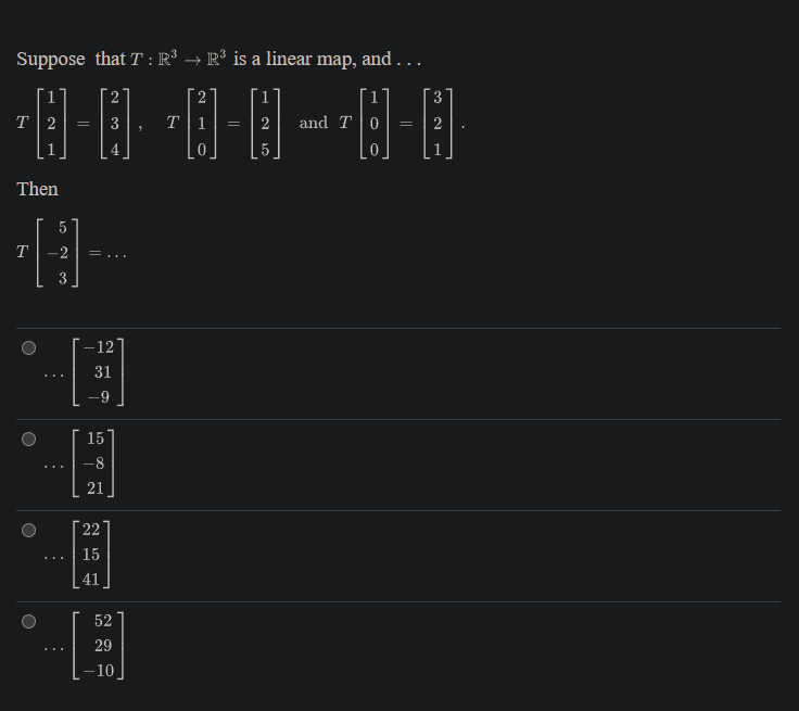 Solved Suppose that T:R3→R3 is a linear map, and ... | Chegg.com
