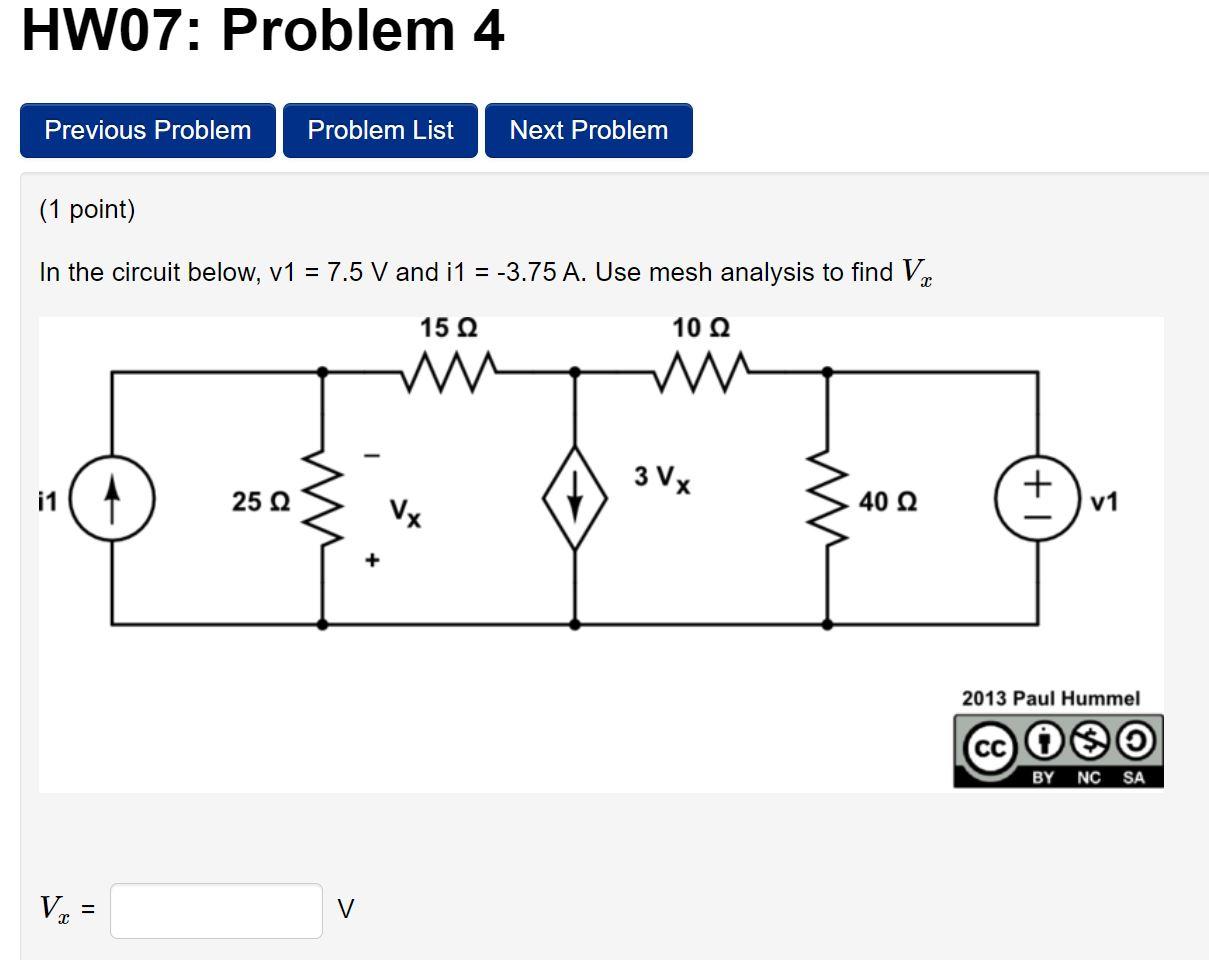 Solved HW07: Problem 4 Previous Problem Problem List Next | Chegg.com