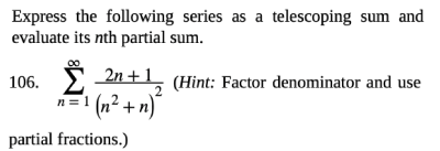 Solved Express the following series as a telescoping sum and | Chegg.com
