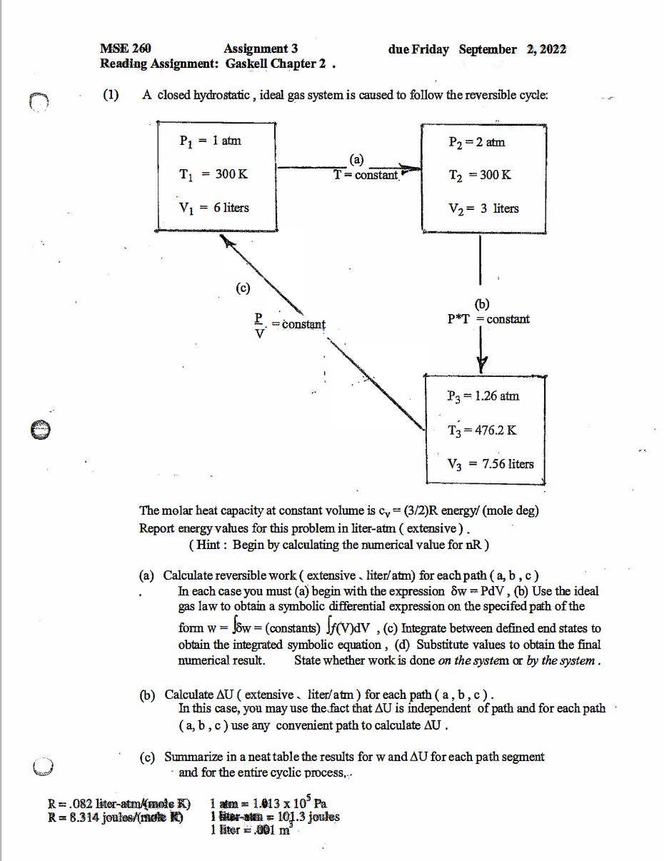 Solved MSE 260 Reading Assignment: Gaskell Chapter 2 . | Chegg.com
