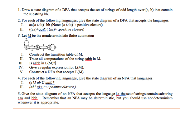 Solved 1. Draw a state diagram of a DFA that accepts the set | Chegg.com