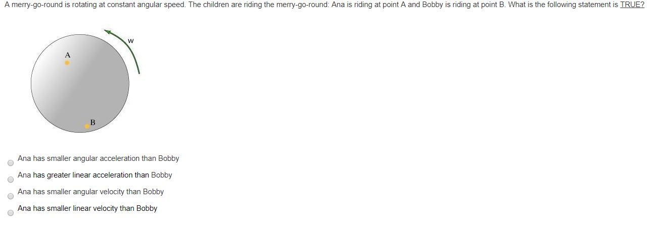 Solved A merry-go-round is rotating at constant angular | Chegg.com