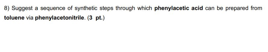 Solved 8) Suggest a sequence of synthetic steps through | Chegg.com