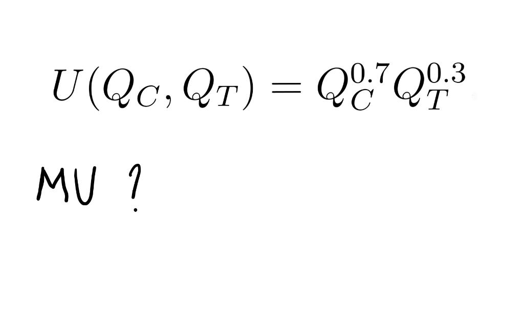 Solved U(Qc, QT) = QO:Q9:3 MU 1 | Chegg.com