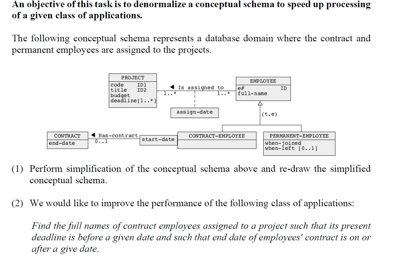 Solved An objective of this task is to denormalize a | Chegg.com