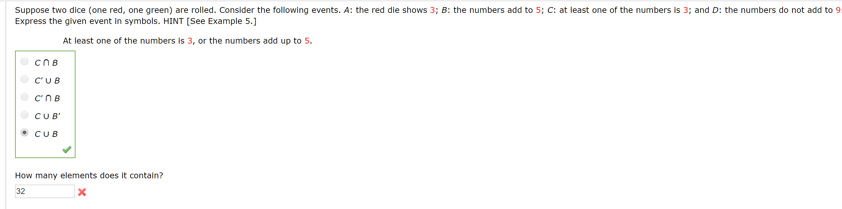 Solved Suppose two dice (one red, one green) are rolled. | Chegg.com