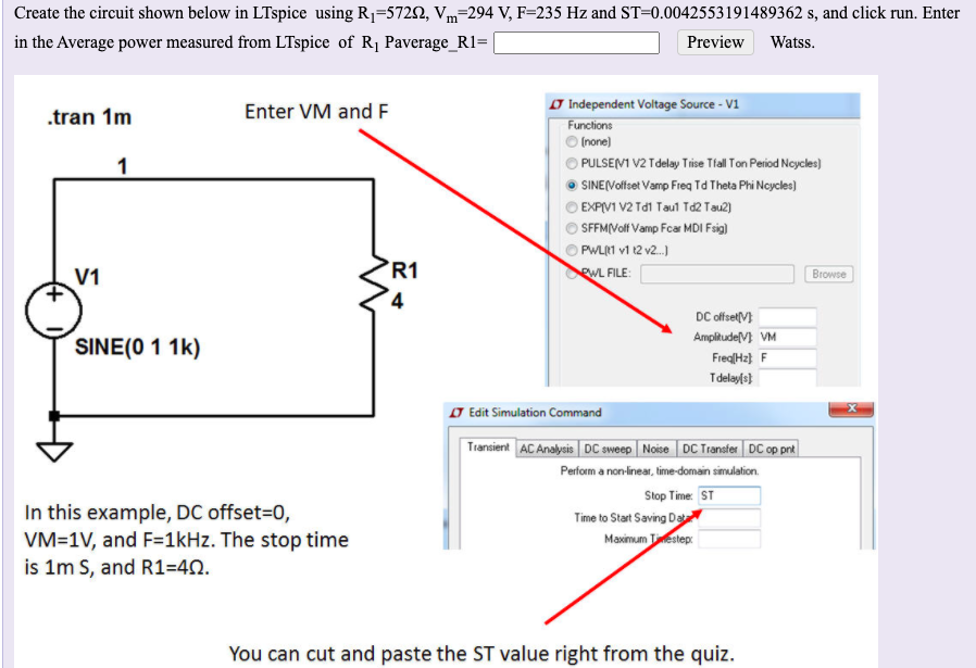 Solved 1) Create the circuit shown below in LTspice | Chegg.com
