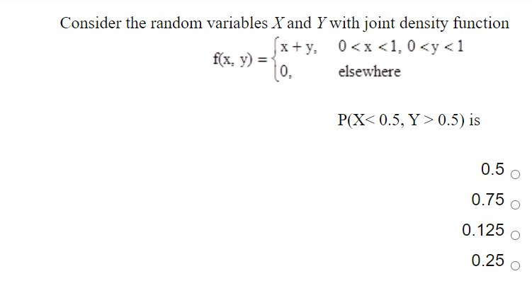 Solved Consider The Random Variables X And Y With Joint