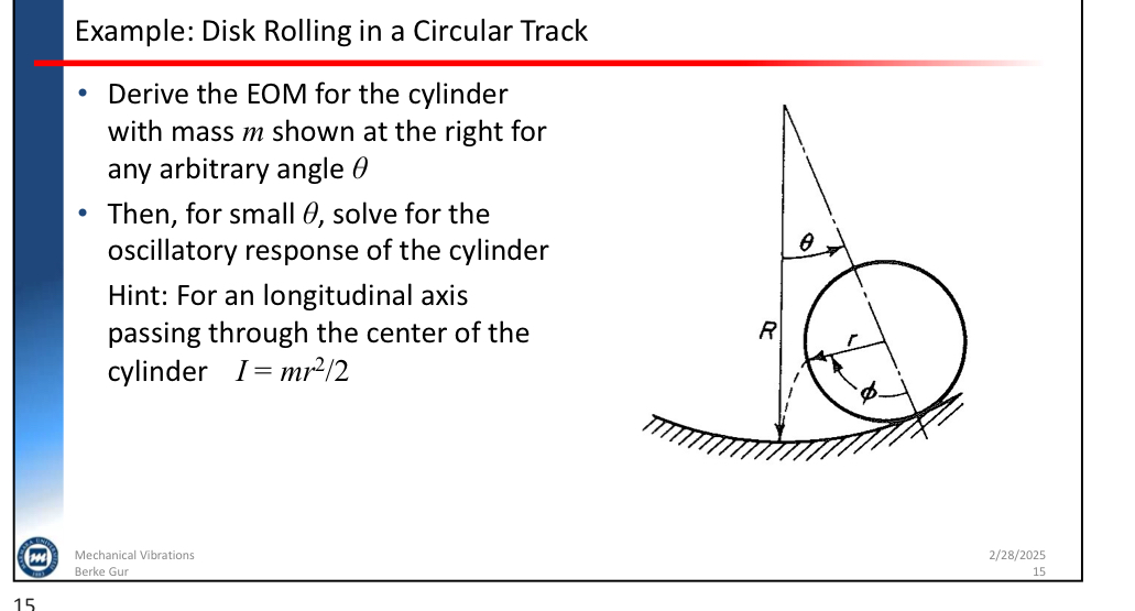 Solved Example: Disk Rolling in a Circular Track - ﻿Derive | Chegg.com