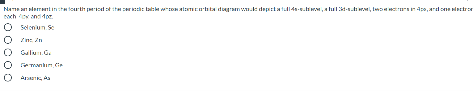 Solved Name an element in the fourth period of the periodic | Chegg.com