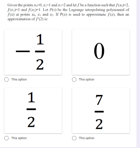 Solved Given the points Xo=0, x1=1 and x2=2 and let f be a | Chegg.com