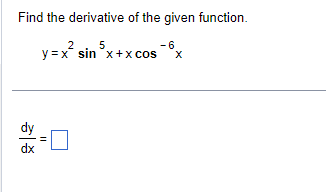 Solved Find the derivative of the given function. | Chegg.com