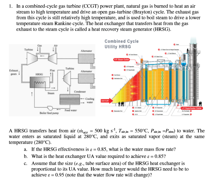 Solved 1. In a combined-cycle gas turbine (CCGT) power | Chegg.com