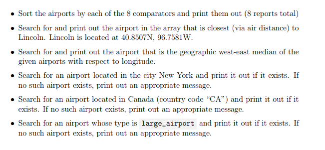 You will use the implementation of your Airport data | Chegg.com