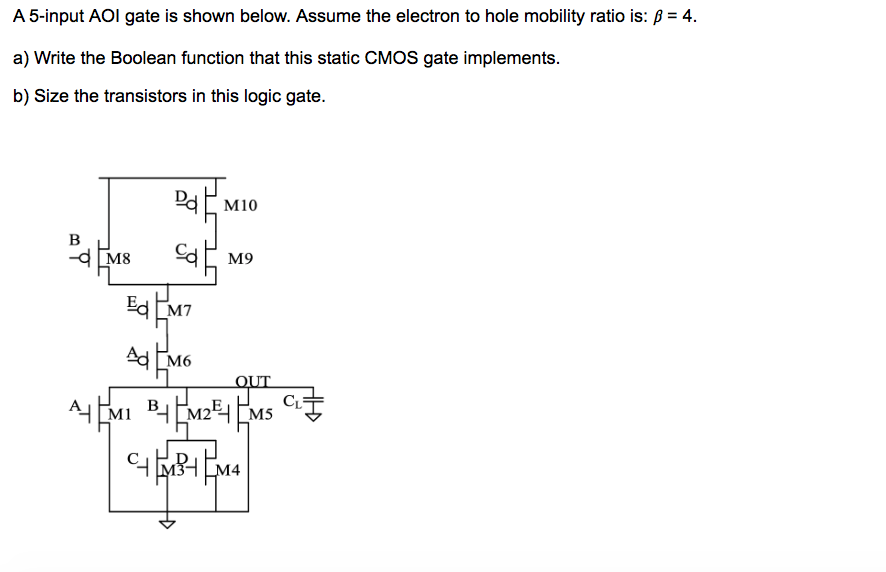 Solved A 5-input Aol gate is shown below. Assume the | Chegg.com