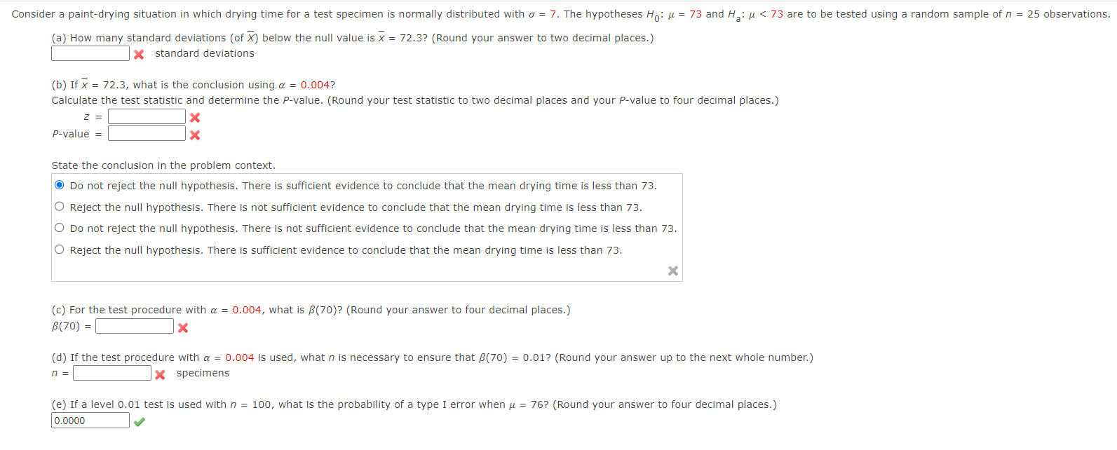 Solved (a) How many standard deviations (of xˉ ) below the | Chegg.com