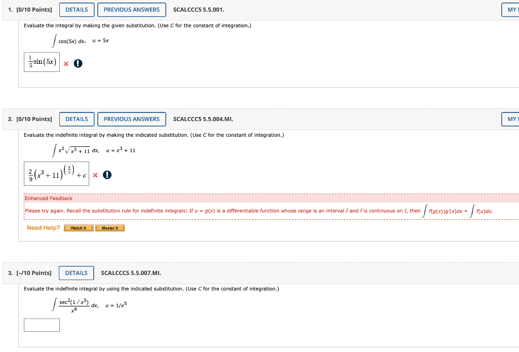 Solved Evaluate the integral by making the given | Chegg.com