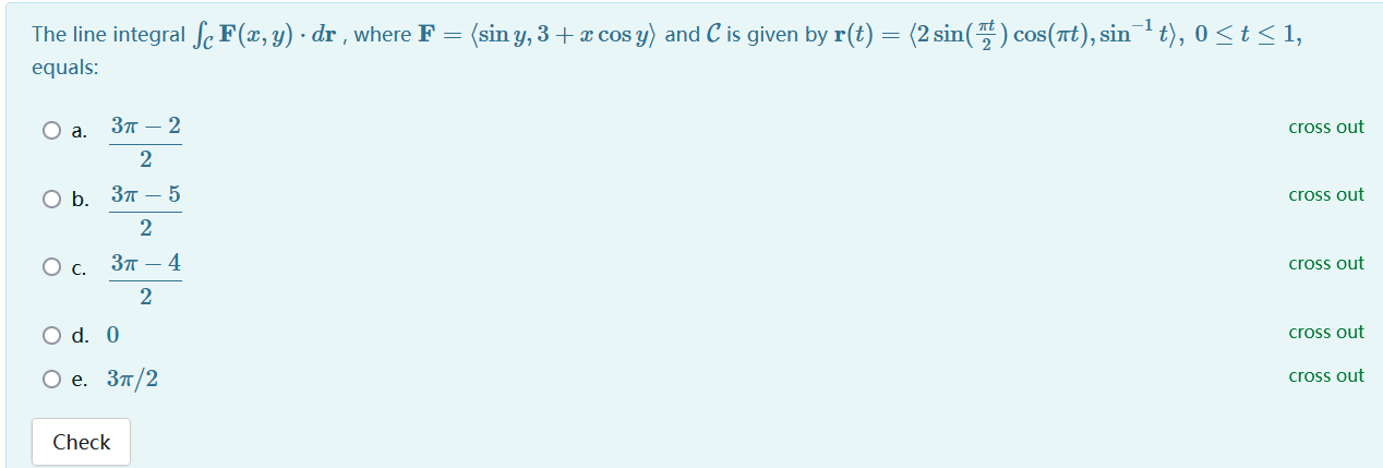 Solved The line integral ∫CF(x,y)⋅dr, where F= siny,3+xcosy | Chegg.com