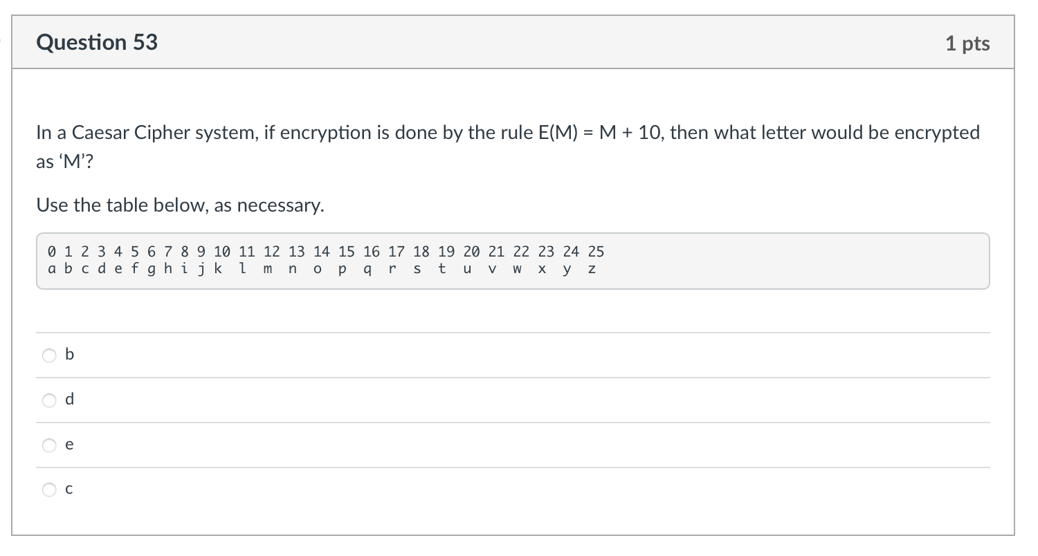 Solved In a Caesar Cipher system, if encryption is done by | Chegg.com