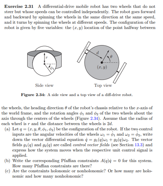 Solved Exercise 2.31 A differential-drive mobile robot has | Chegg.com